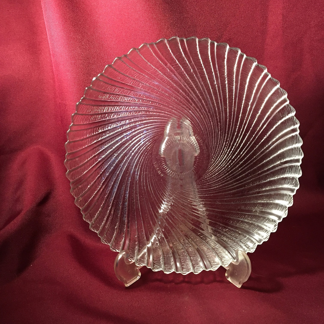Arcoroc Seabreeze/swirl Pattern Glass Dinner Plate, Made in France - Etsy