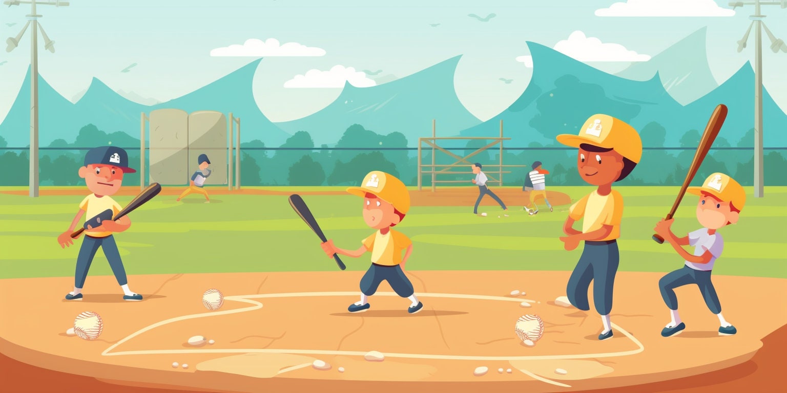 Kids Playing Baseball - Etsy