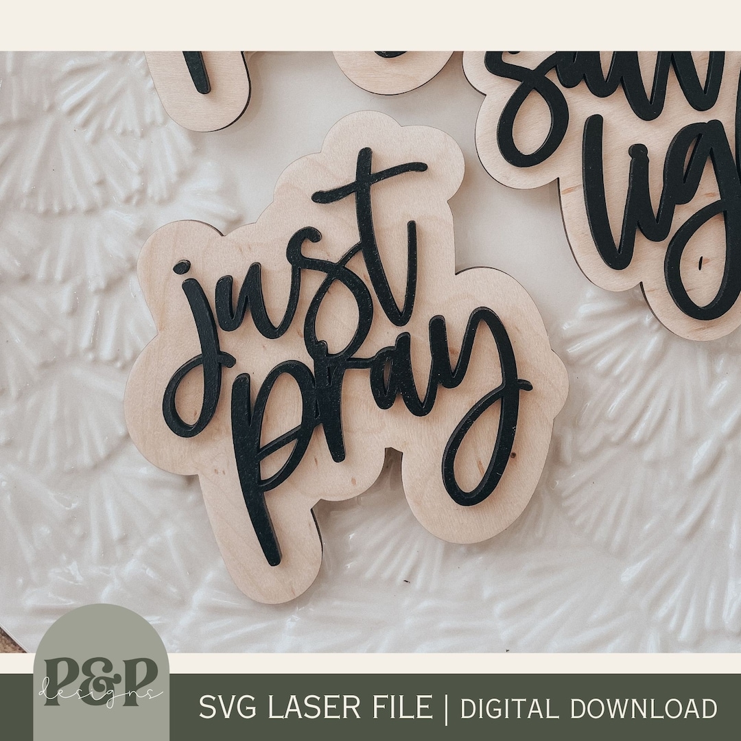 Just Pray Magnet SVG: Laser Cut File, Christian Gift (digital Download ...