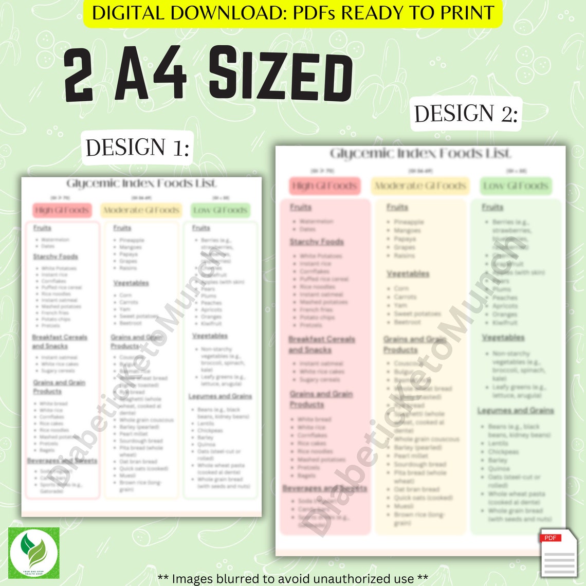 Printable Glycemic Index Food List, Low Gi Index List Low Gi Foods List ...