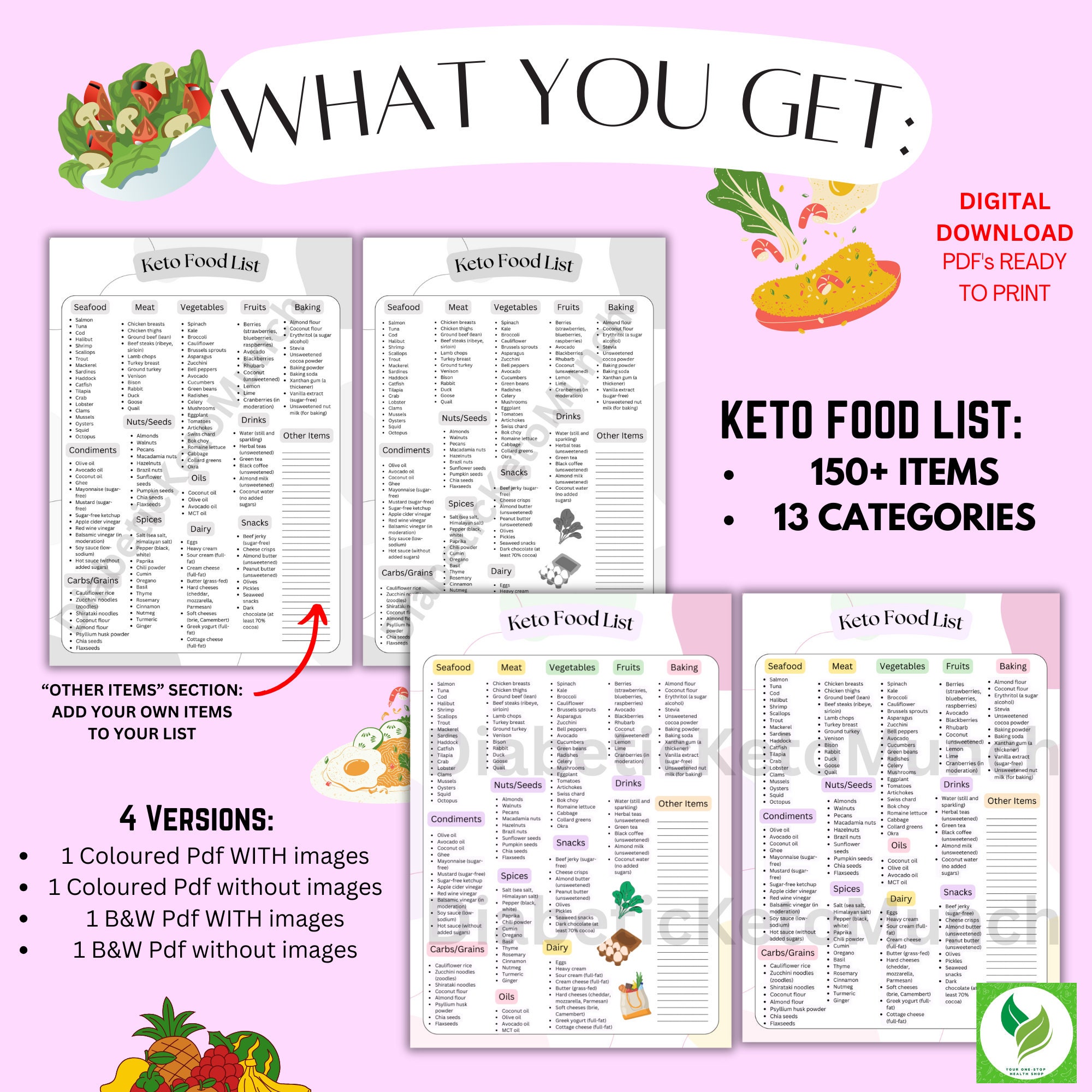 Ketofriendly List, Keto Food List, Keto Grocery List, Keto Diet List ...
