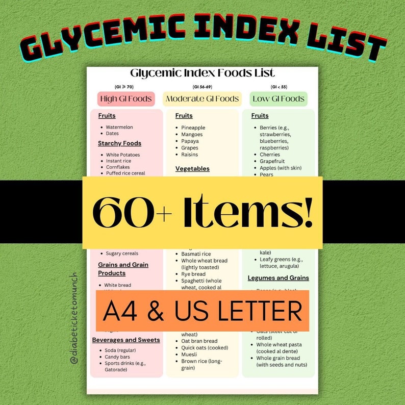 Printable Glycemic Index Food List, Low Gi Index List Low Gi Foods List ...