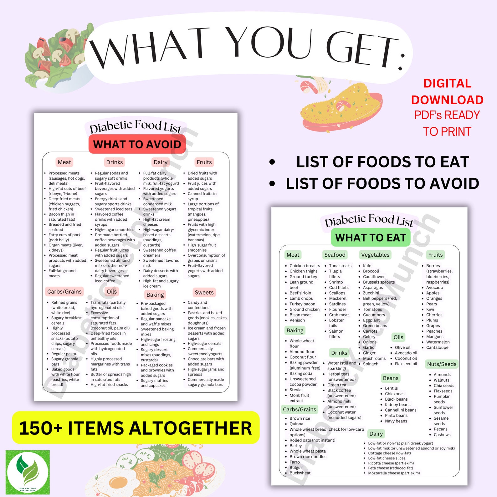 Diabetic Food List Printable Pdf, Type 2 Diabetes Grocery List,foods to ...