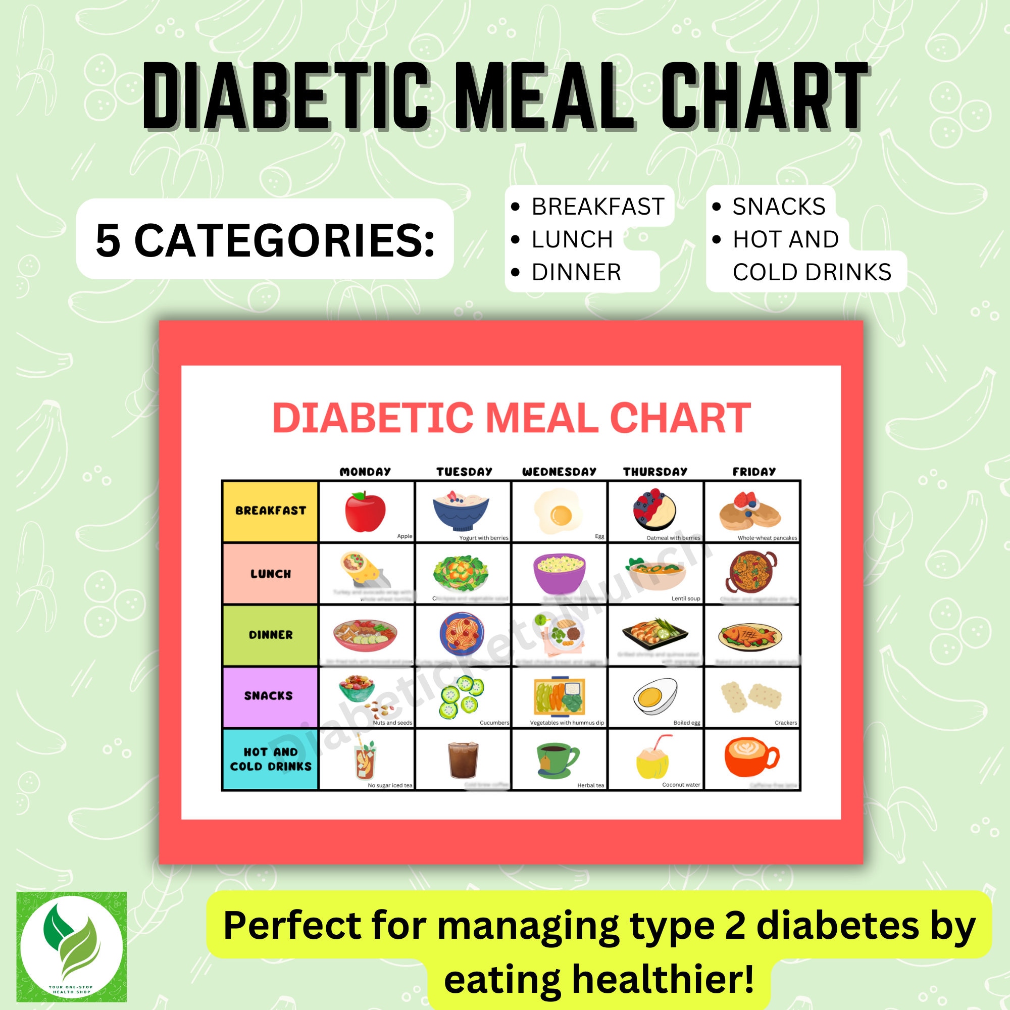 Diabetic Meal Chart Plan, Diabetic Meal Planning, Diabetes Meal Plan ...