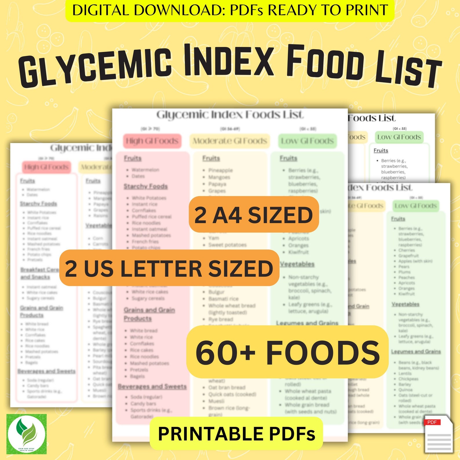 Diabetes Glycemic Index List, Glycemic Food List, High Gi Foods List ...