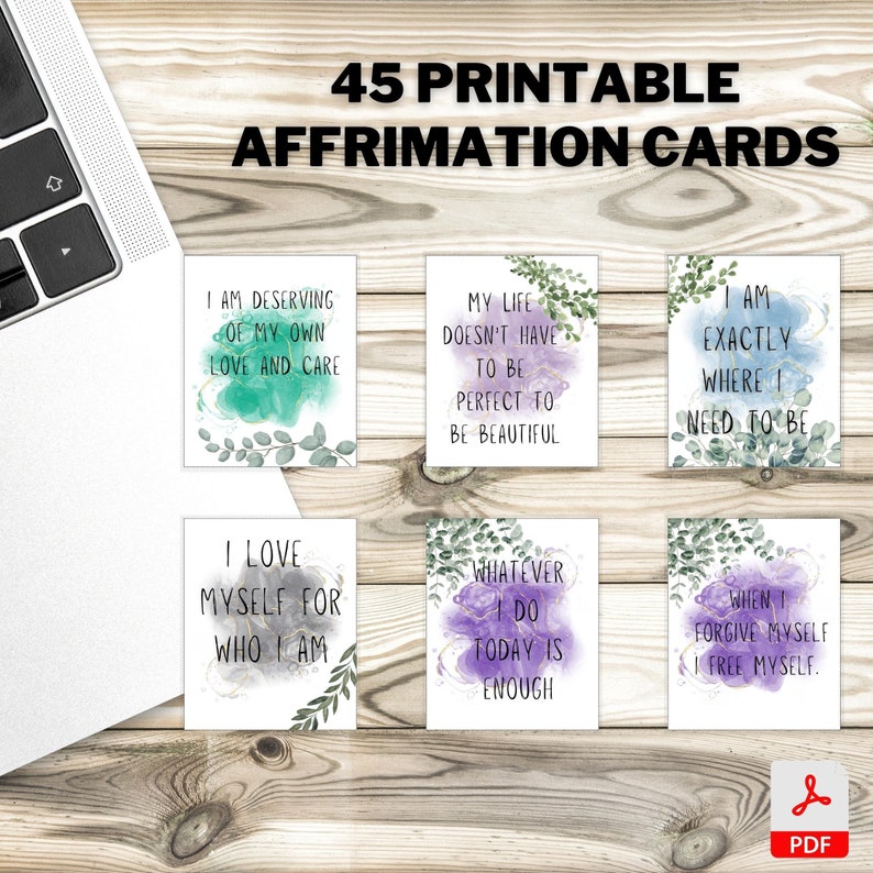32 Printable Positive Affirmation Cards PDF Positive Quotes Printable ...