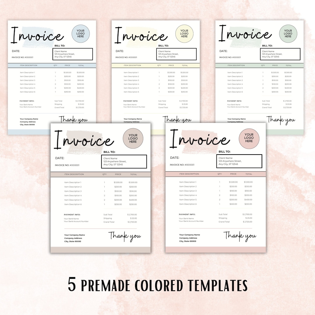 Small Business Invoice Template, Customizable Editable Invoice Canva ...