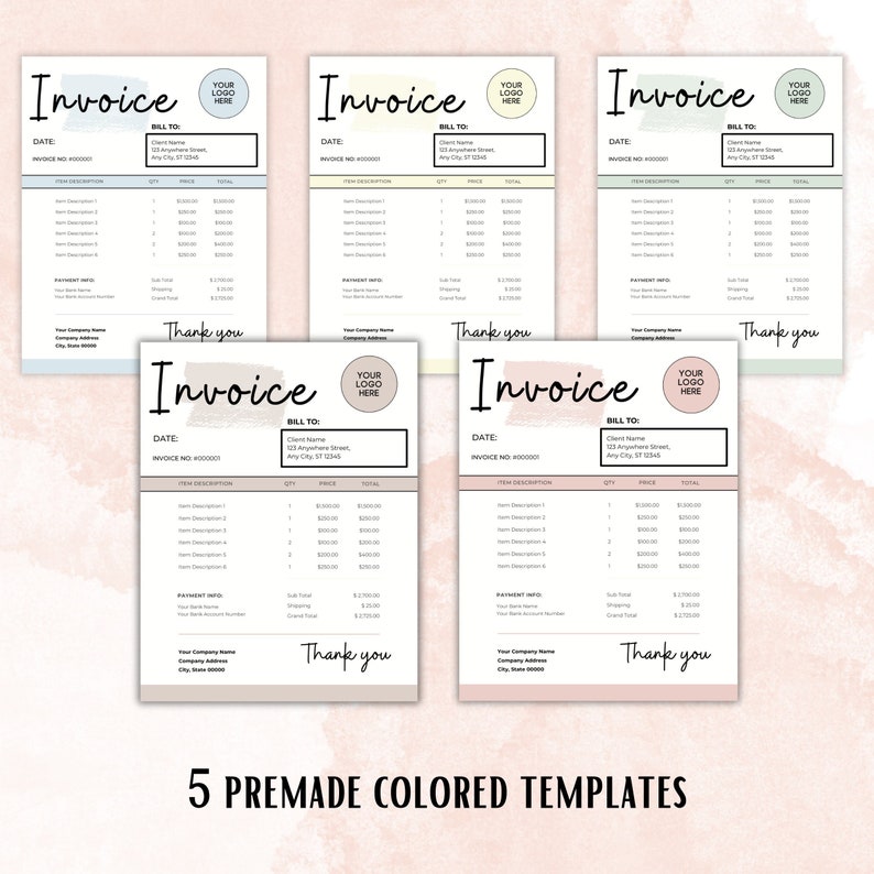 Small Business Invoice Template, Customizable Editable Invoice Canva ...