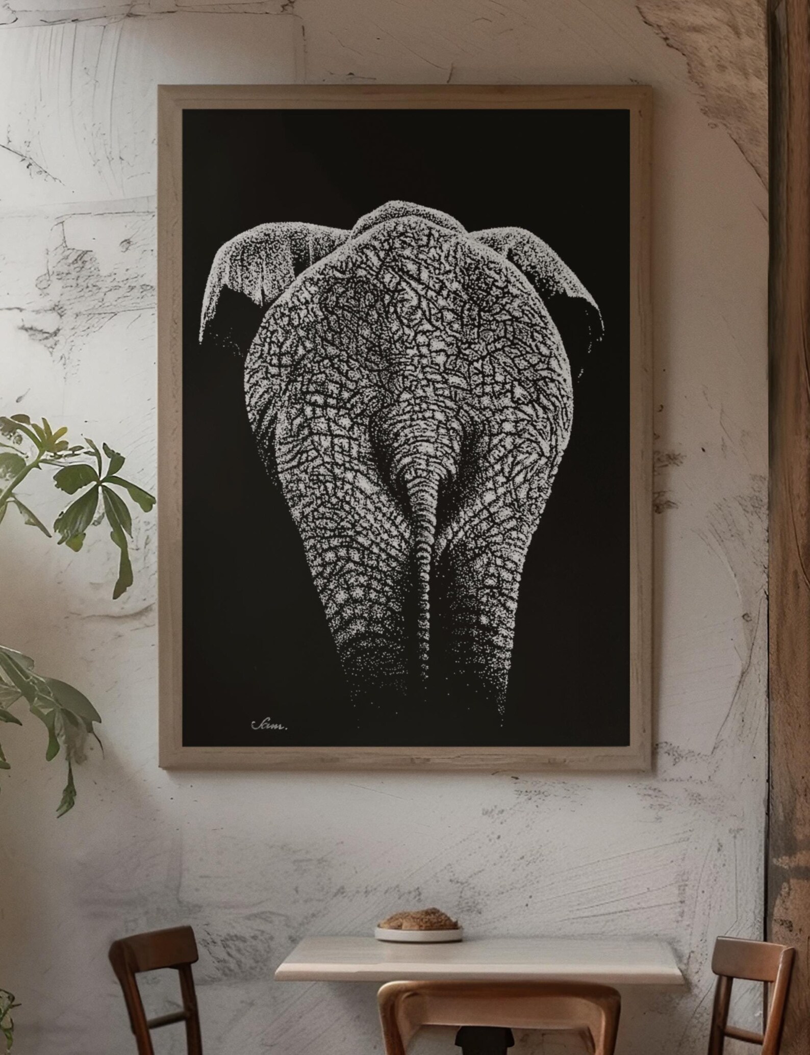 DIGITAL PRINT - Elephant, Elephant Print, Black and White, Digital ...