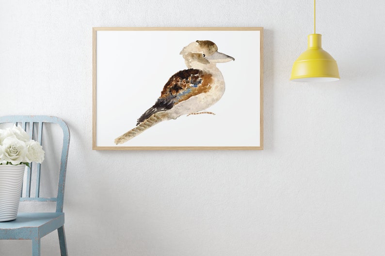 Watercolour Kookaburra Art Print, Kookaburra Artwork, Wildlife Decor ...