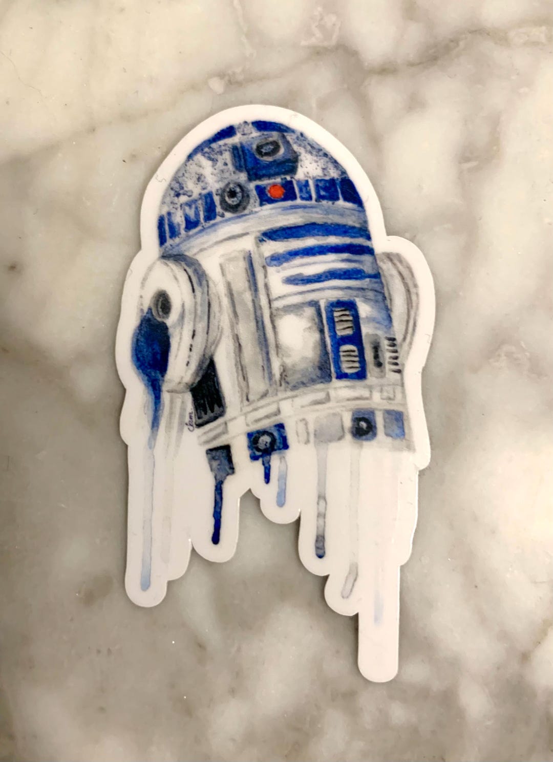 Watercolor R2D2 Vinyl Sticker, Glossy Waterproof Star Wars Decal - Etsy