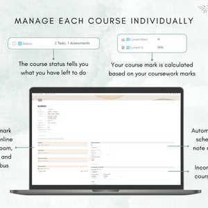 All in One Student Dashboard Notion Template Ultimate Student Planner and Organizer Plant Themed ...