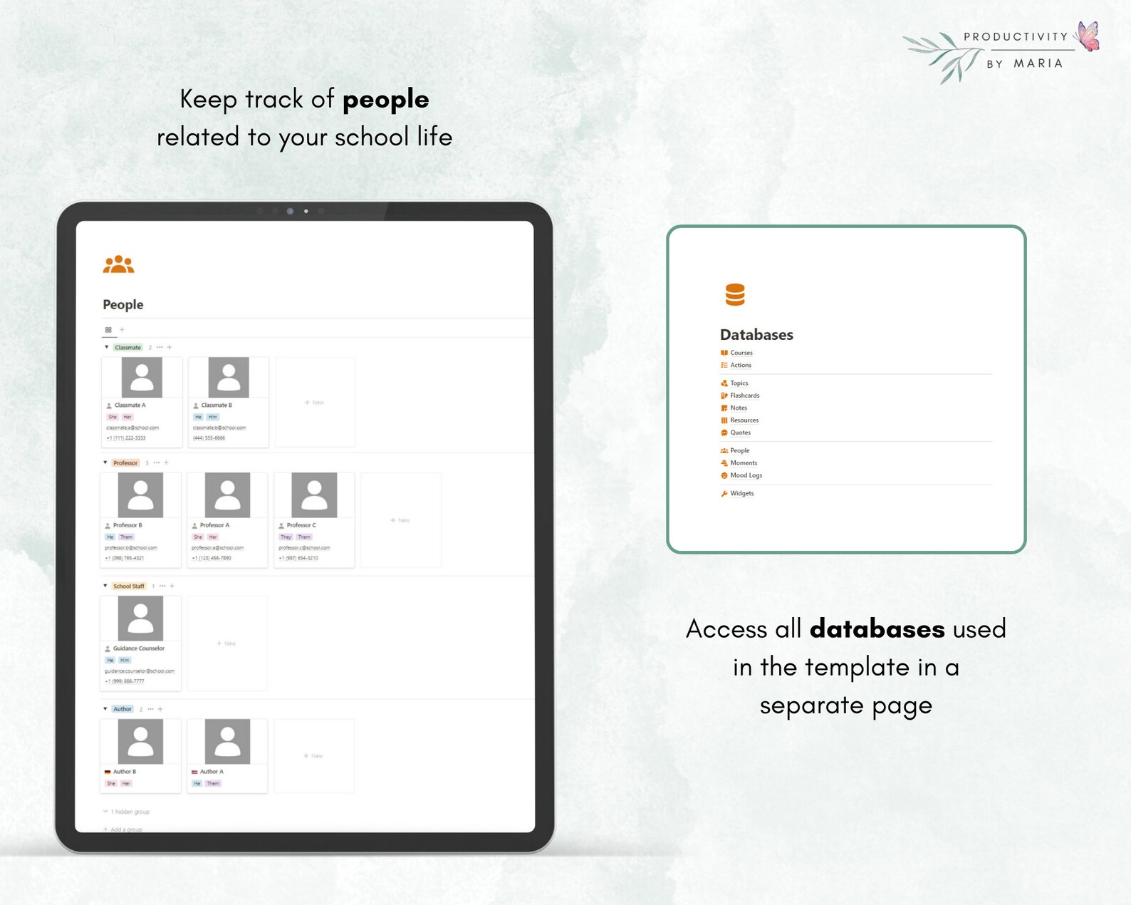All in One Student Dashboard Notion Template Ultimate Student Planner and Organizer Plant Themed ...