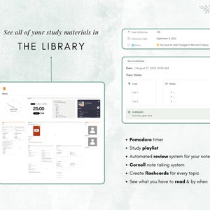 All in One Student Dashboard Notion Template Ultimate Student Planner and Organizer Plant Themed ...