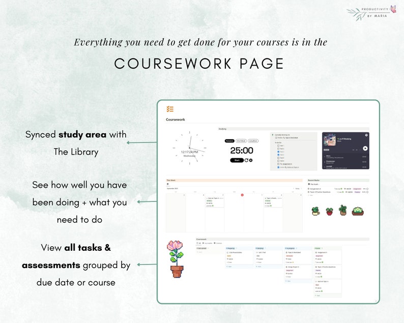 All in One Student Dashboard Notion Template Ultimate Student Planner ...