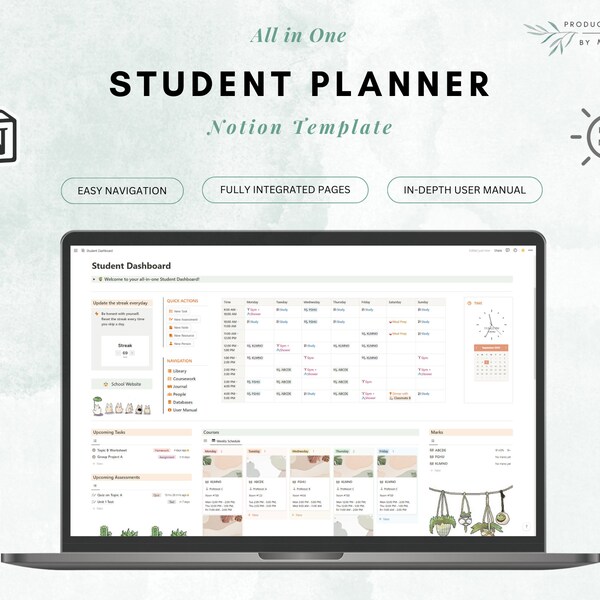 All in One Student Dashboard Notion Template | Ultimate Student - Etsy