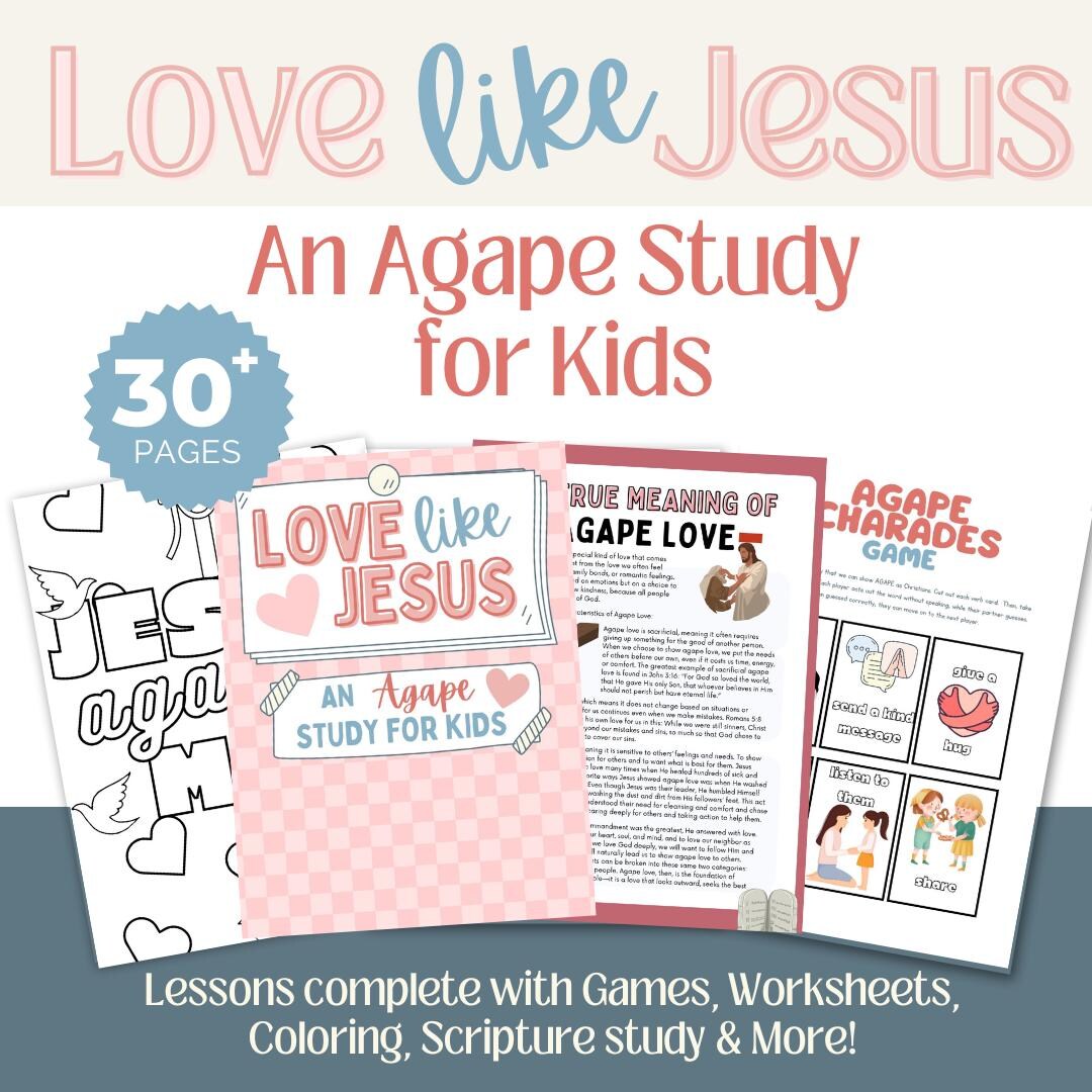 Love Like Jesus Christian Printables | Sunday School Worksheets | Agape ...