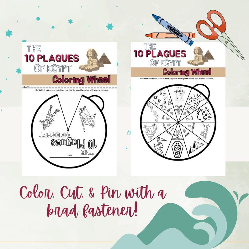 10 Plagues Coloring Wheel | Passover Craft | Bible Activity | Sunday ...