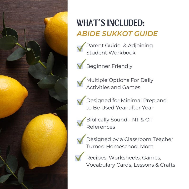 Sukkot Activity Pack: Christian Family Study Guide (digital Download ...