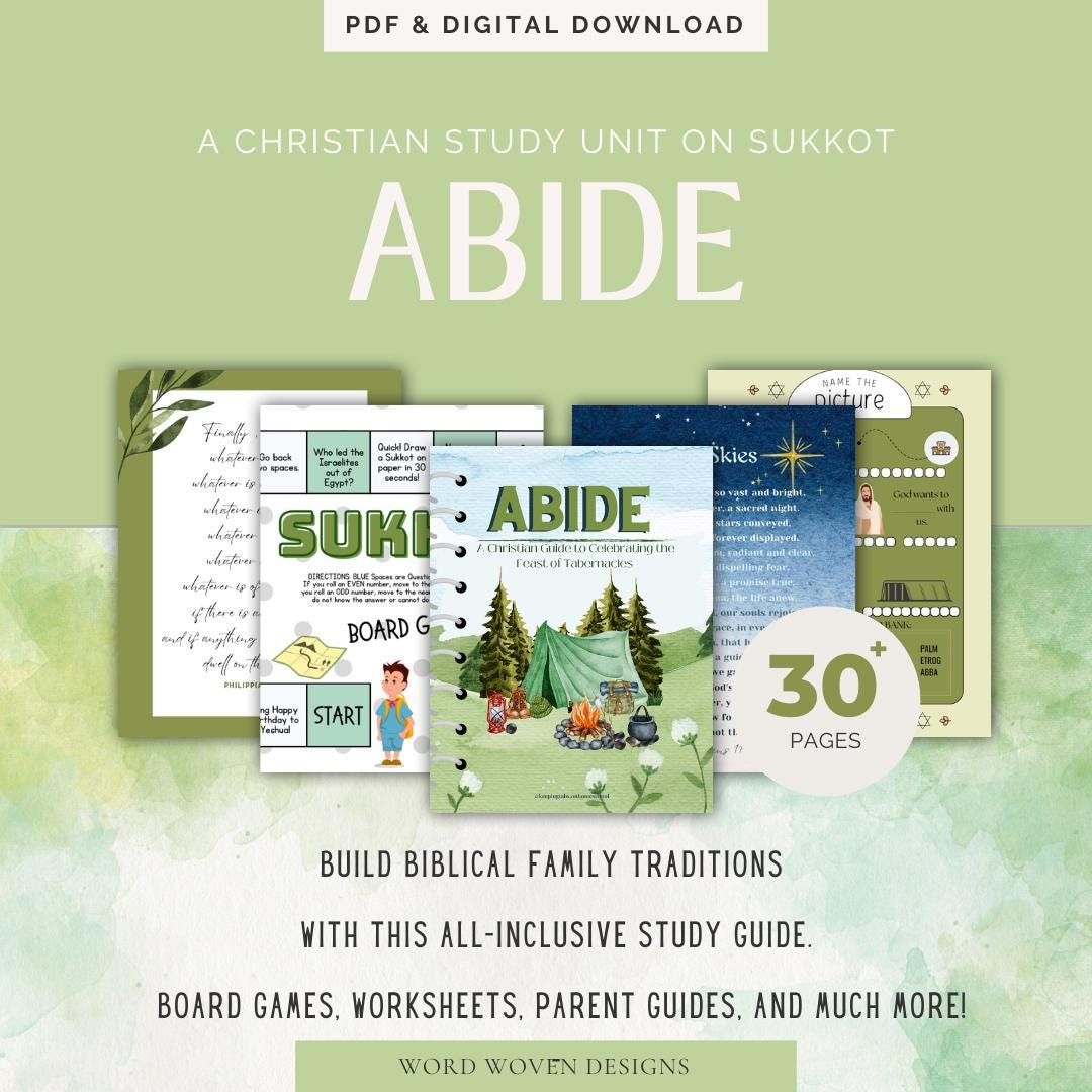 Sukkot Activity Pack: Christian Family Study Guide (digital Download ...