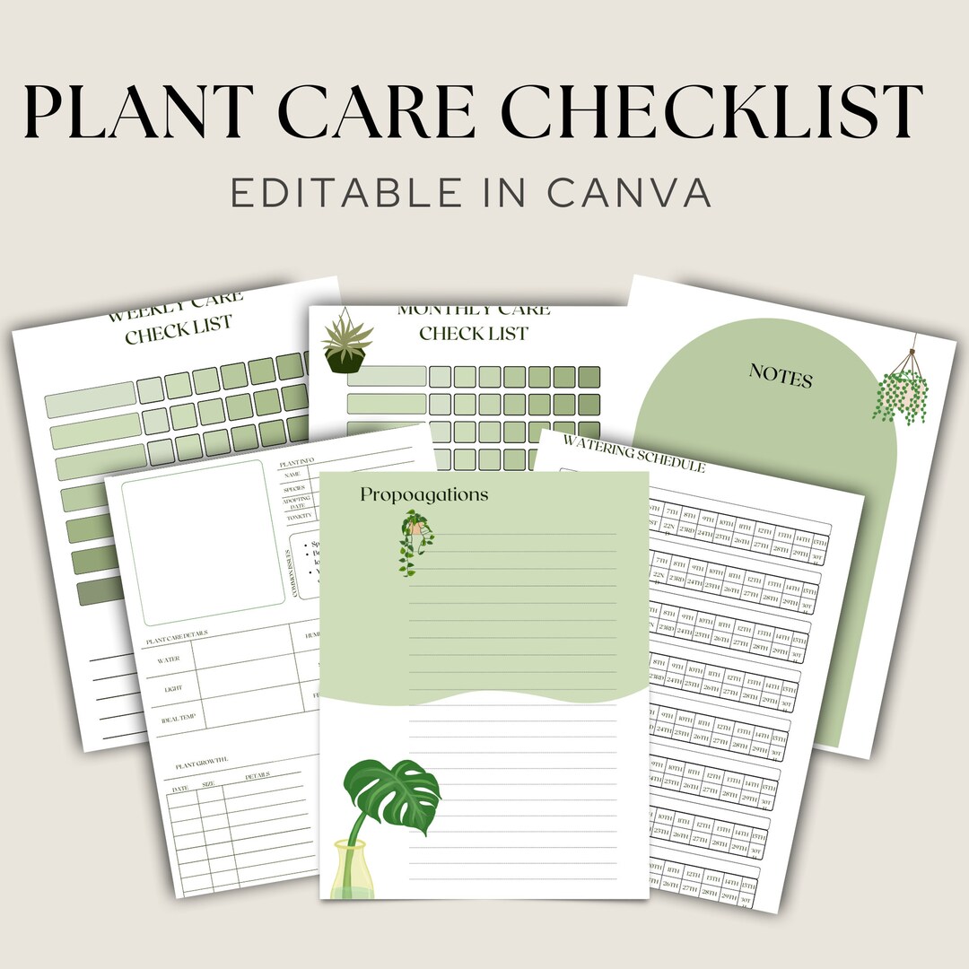 Printable Plant Care Checklist: Elevate Your Indoor Garden - Etsy
