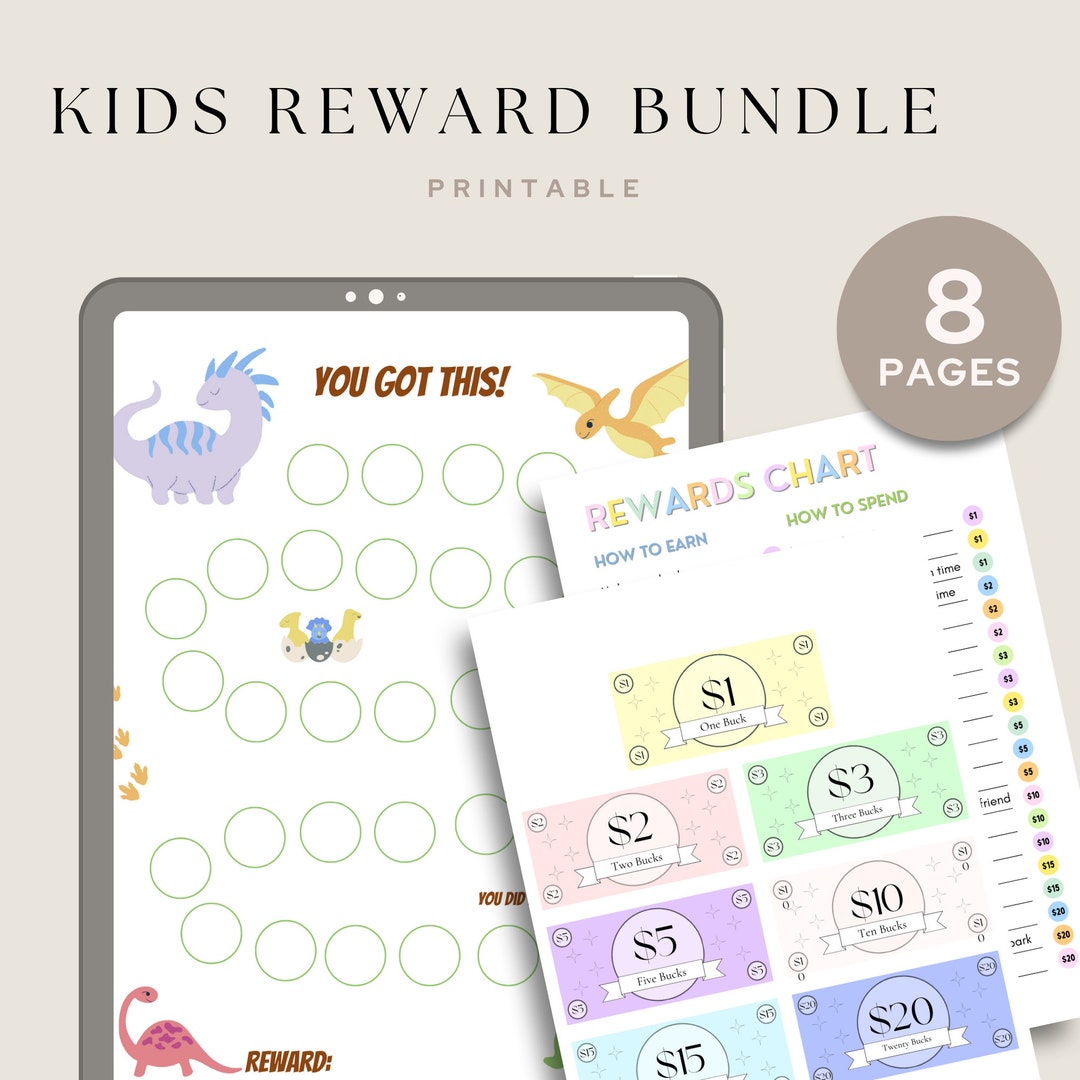 Printable Kids Reward Chart Bundle: Encourage Good Behavior & - Etsy