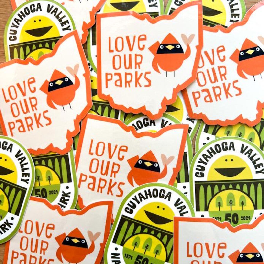 Ohio Park Love Sticker Pack (cuyahoga Valley & Cardinal) - Etsy