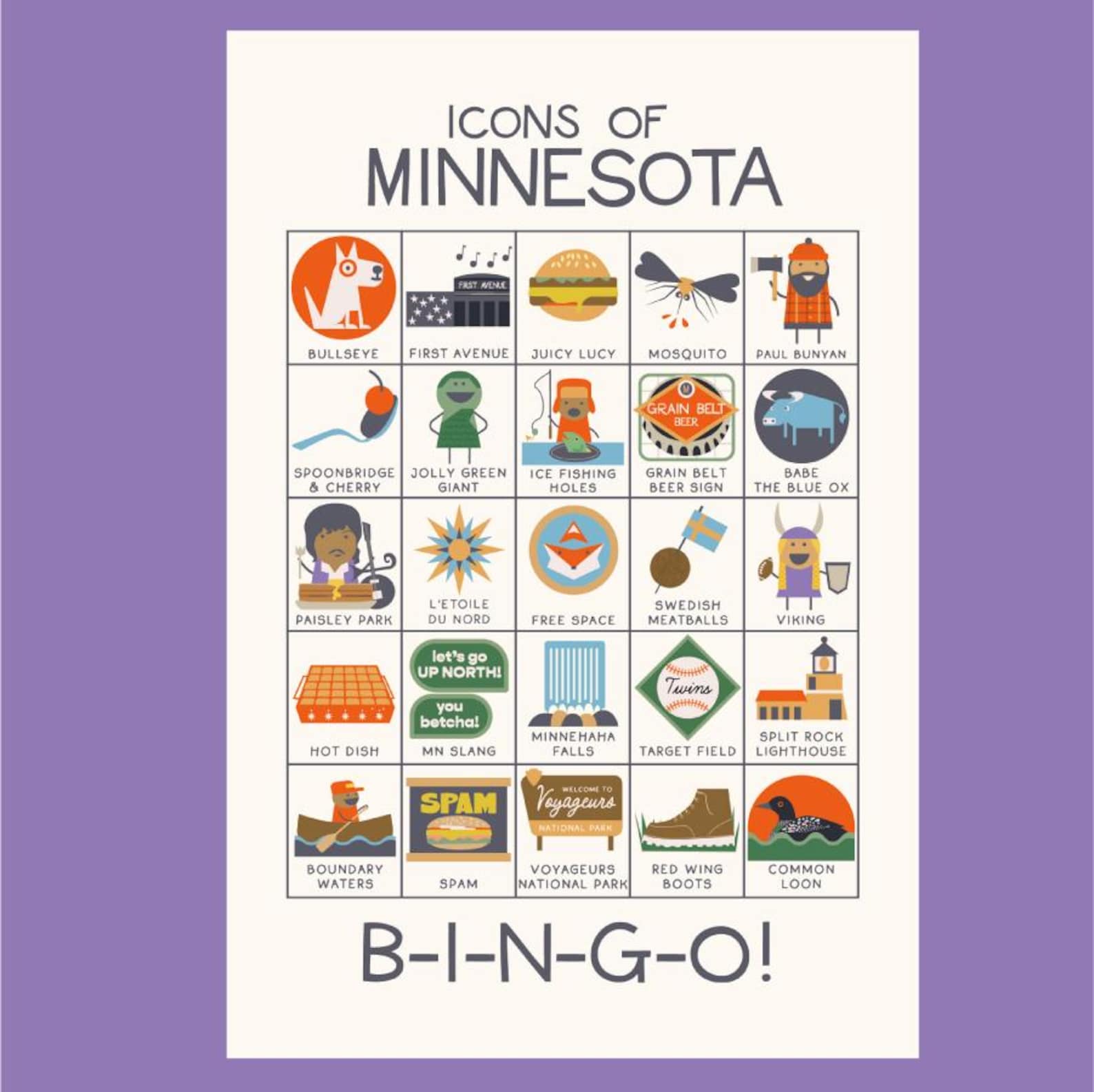 Icons of the Midwest Bingo Postcard 3 Pack (choose From Ohio, Kentucky ...