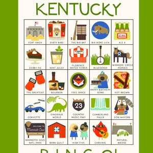Icons of the Midwest Bingo Postcard 3 Pack (choose From Ohio, Kentucky ...