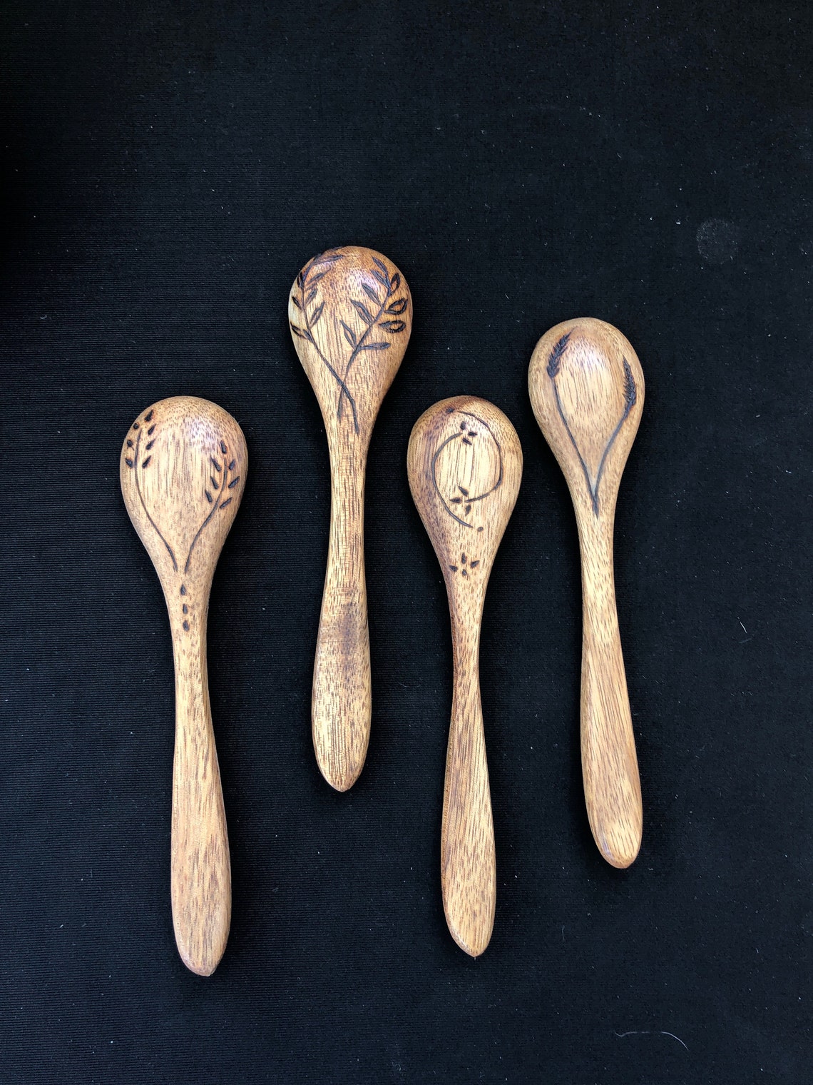 Wood Burned Tea Spoons - Etsy
