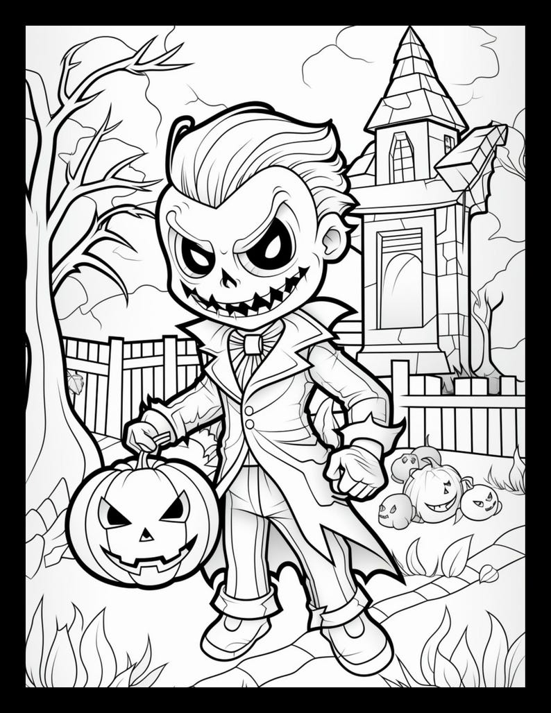 Happy Halloween Coloring Book and Activity Pages for Children Ages 8 ...