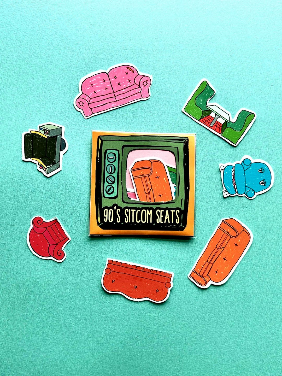 90's Sitcom Seat Stickers - Etsy