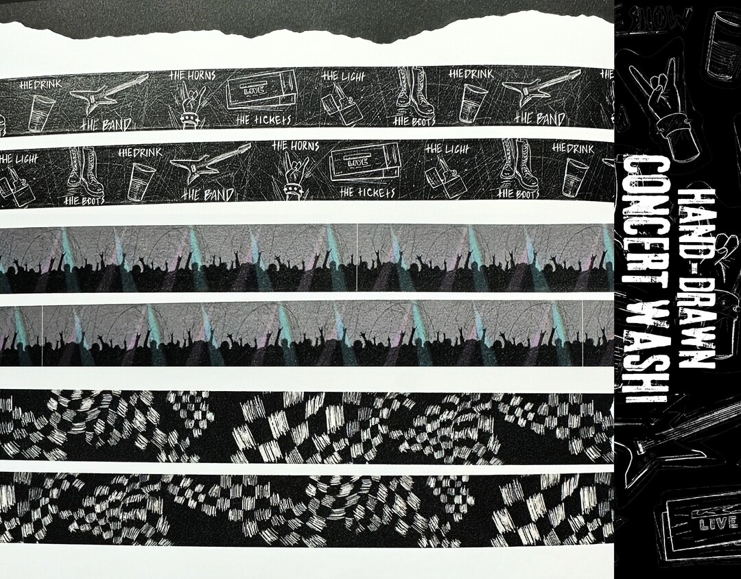 Concert Washi Tape Collection, Rock Punk Show - Etsy