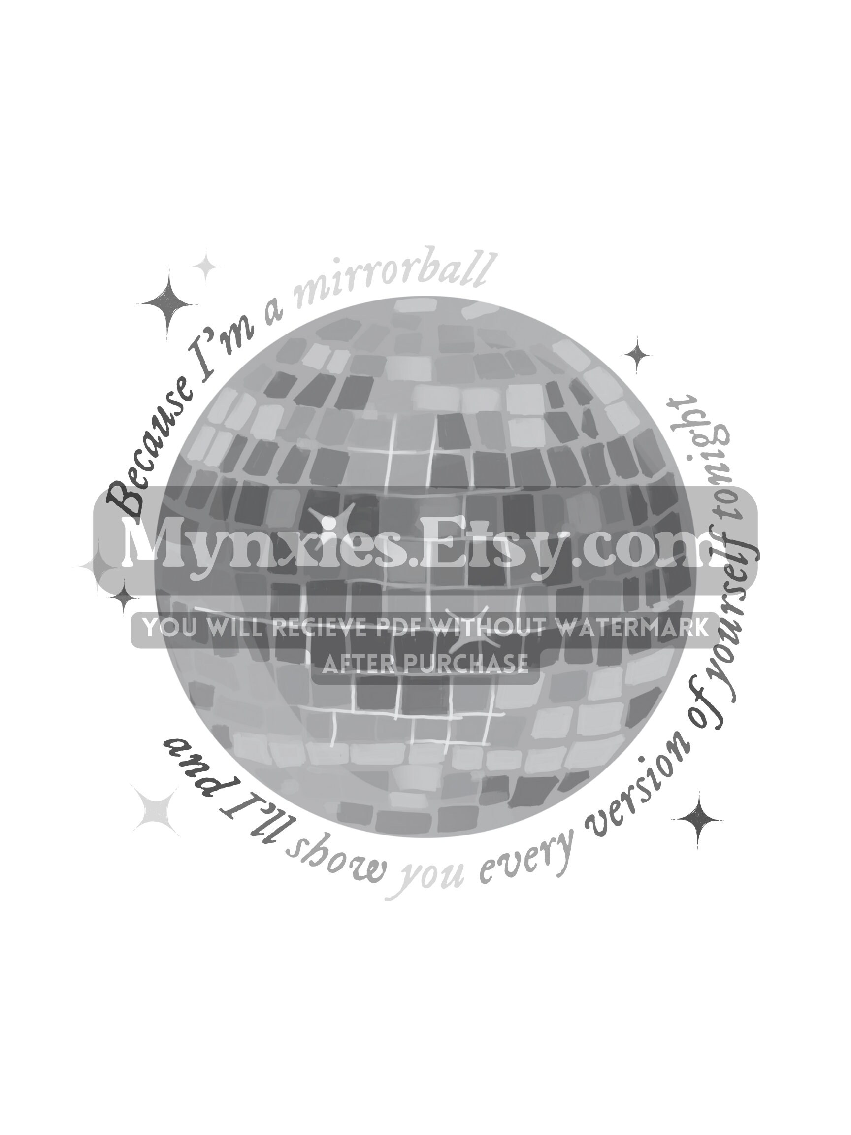 Mirrorball Digital Download, Taylor Folklore Wall Print Quote ...