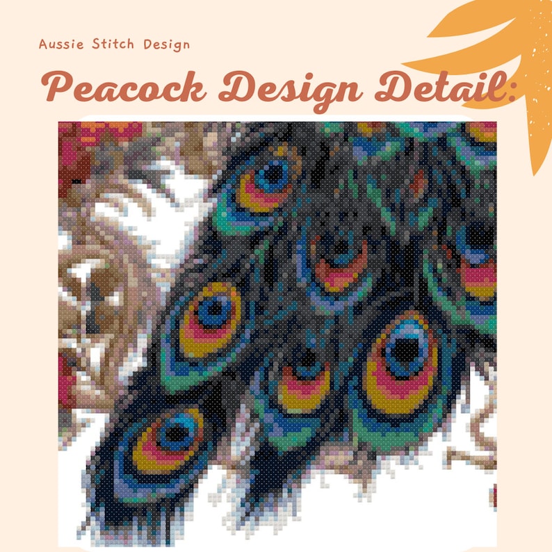 Peacock Cross Stitch Pattern Downloadable & Printable Counted Cross ...