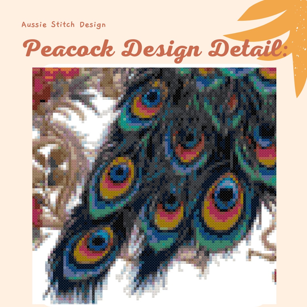 Peacock Cross Stitch Pattern Downloadable & Printable Counted Cross ...