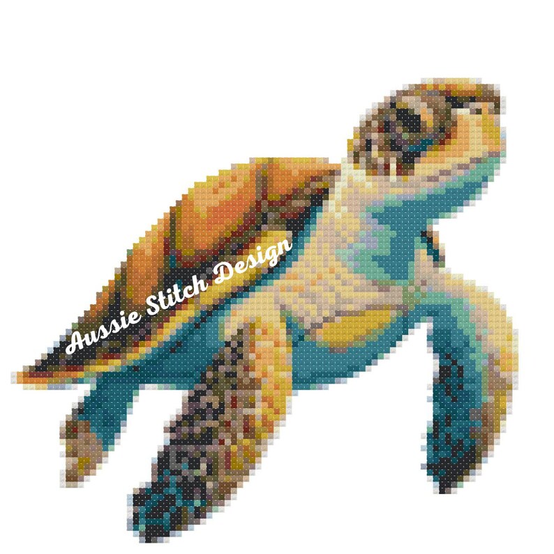Sea Turtle Cross Stitch Pattern Downloadable & Printable Counted Cross ...