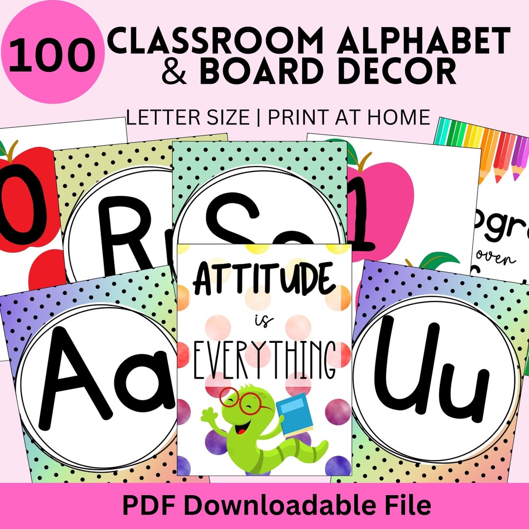 Classroom Decor Digital Download Alphabet Decor for Classroom Alphabet ...