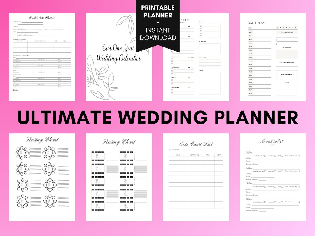Ultimate Wedding Planner Digital Download Printable Wedding Planner ...
