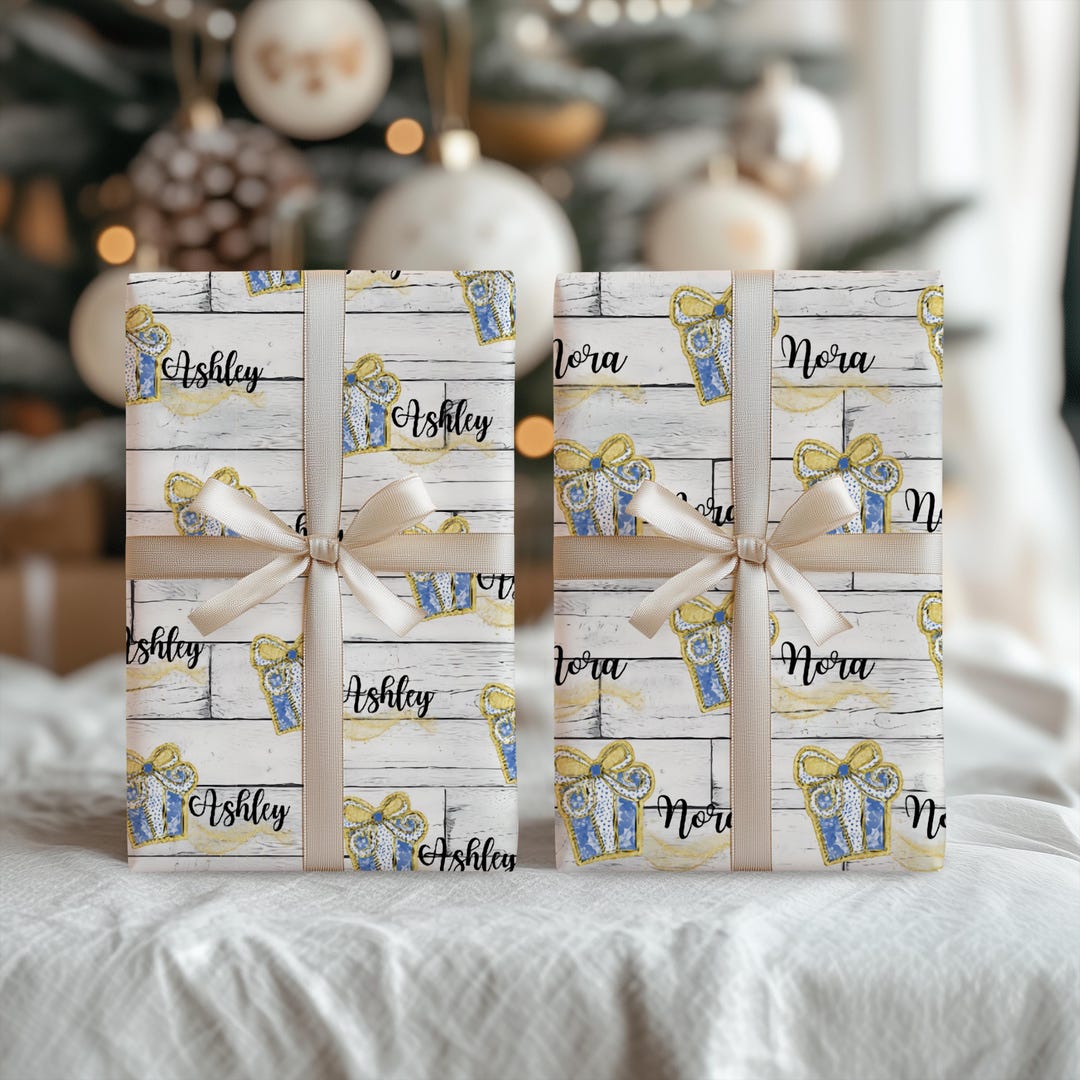 Personalized Wrapping Paper Christmas Cute Gift Wrap With Name Custom ...