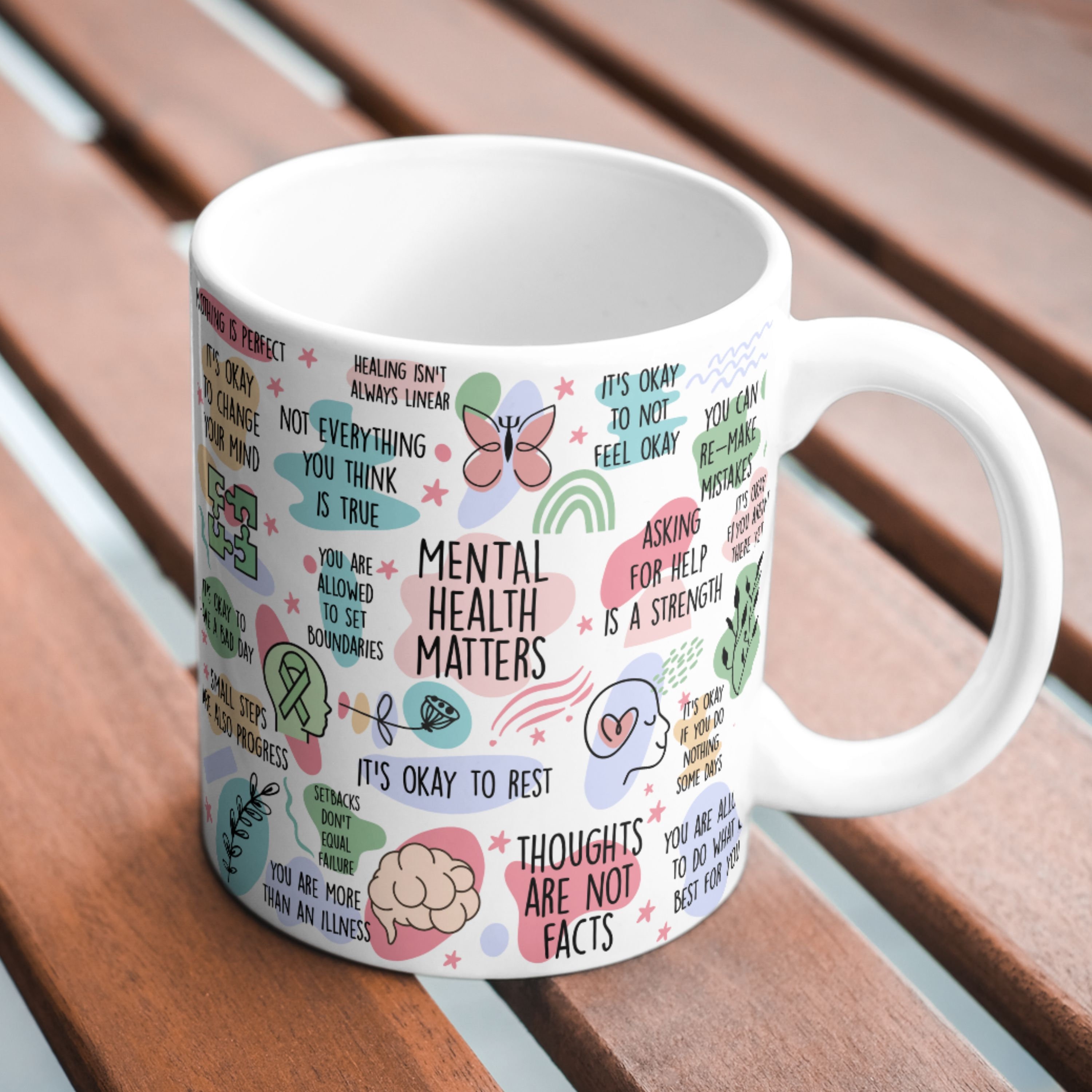 Positive Affirmation Mug Mental Health Cup Inspirational Drinkware ...