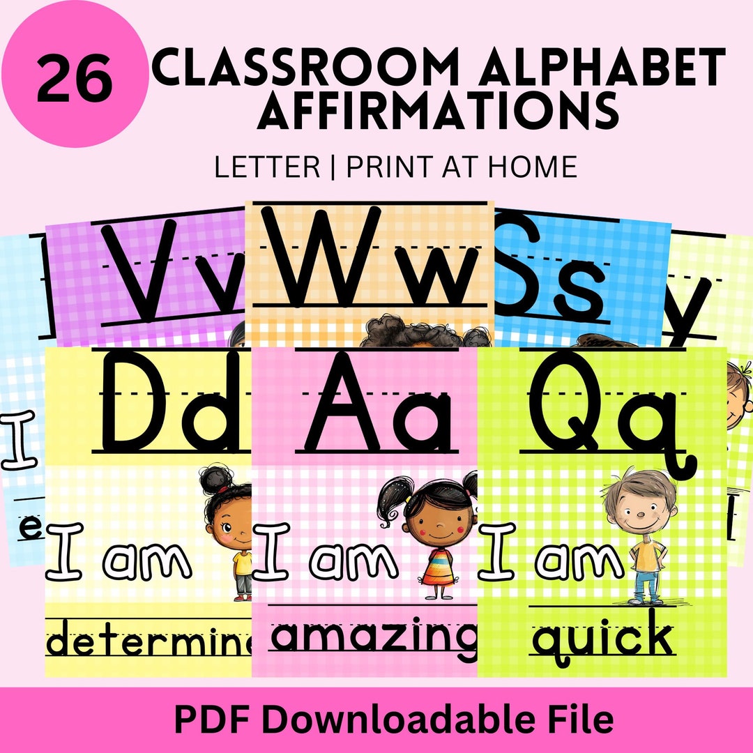 Positive Character Trait Classroom Decor Digital Download Alphabet ...