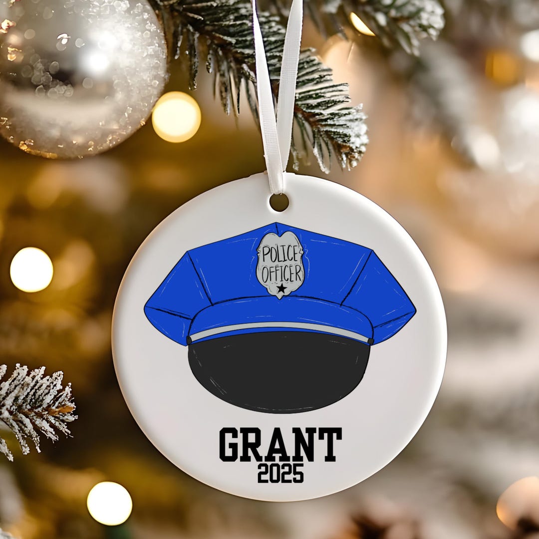 Cute Police Ornament Personalized Christmas Ornament Custom Name Cop ...
