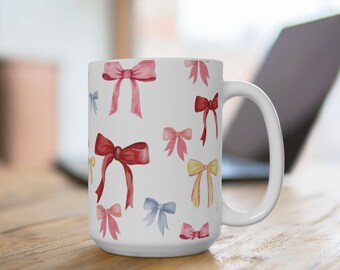 Pink Bow Coffee Mug Swan Mug for Valentines Day Girly Valentine's Gift ...