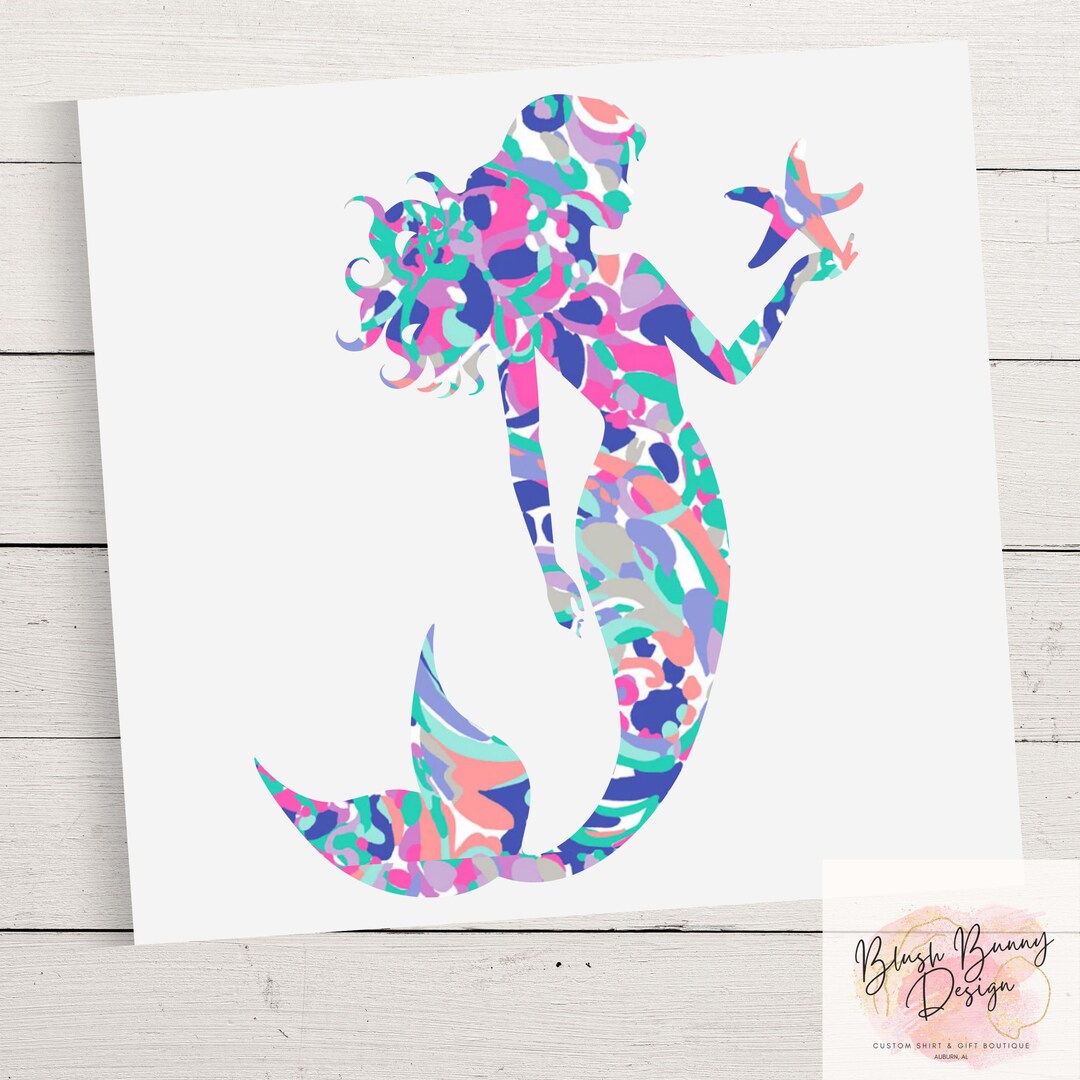 Vinyl Preppy Mermaid Decal Car Window Vehicle Graphic Beach Style Decor ...
