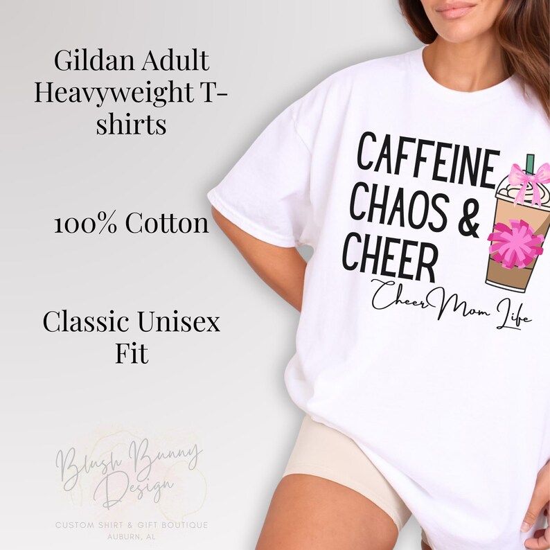 Cheer Mom Shirt Caffeine and Cheer Shirt Funny Cheer Mom Life Shirt ...
