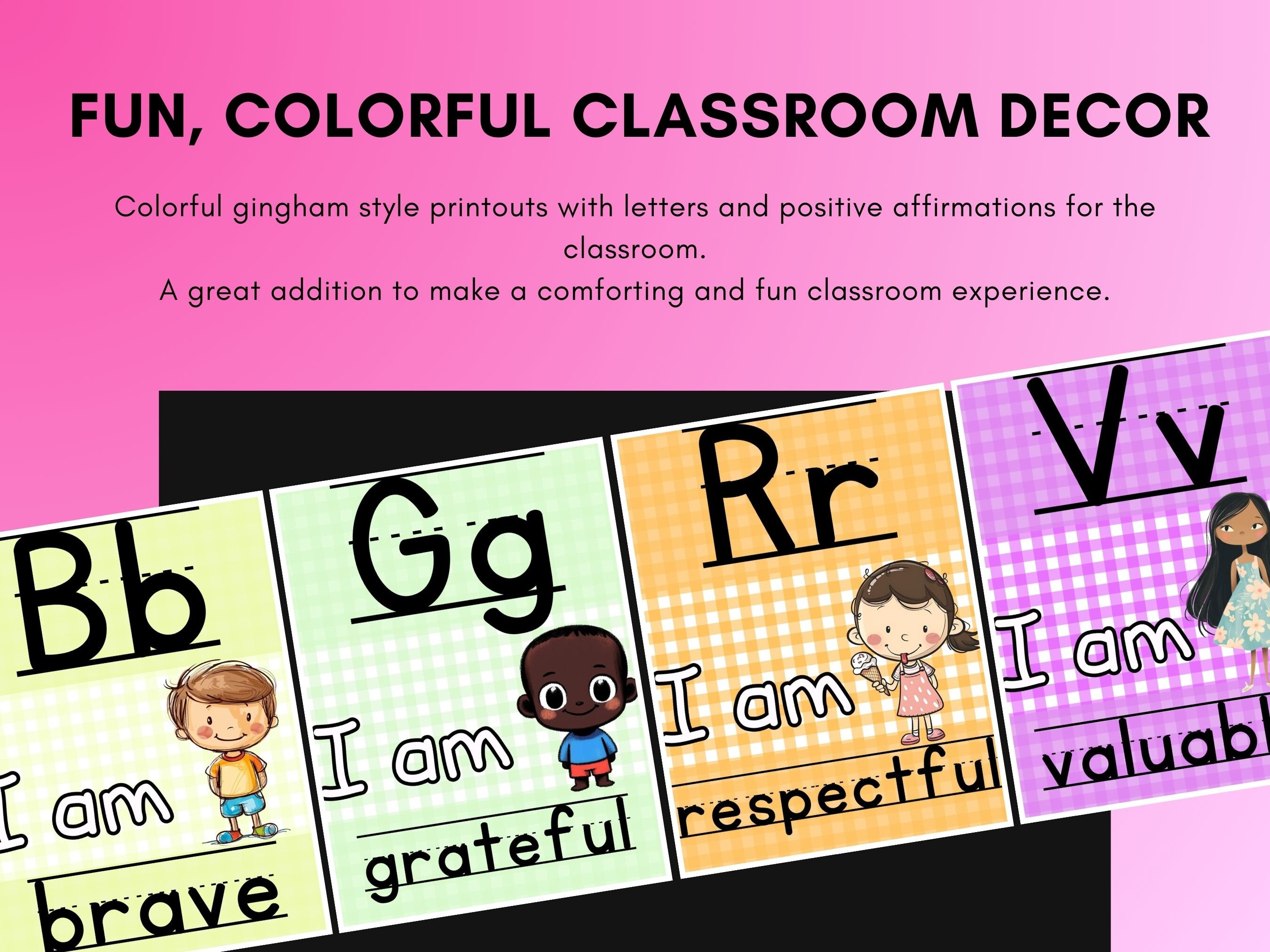 Positive Character Trait Classroom Decor Digital Download Alphabet ...