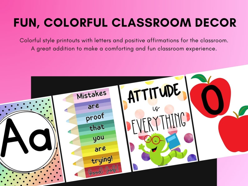 Classroom Decor Digital Download Alphabet Decor for Classroom Alphabet ...