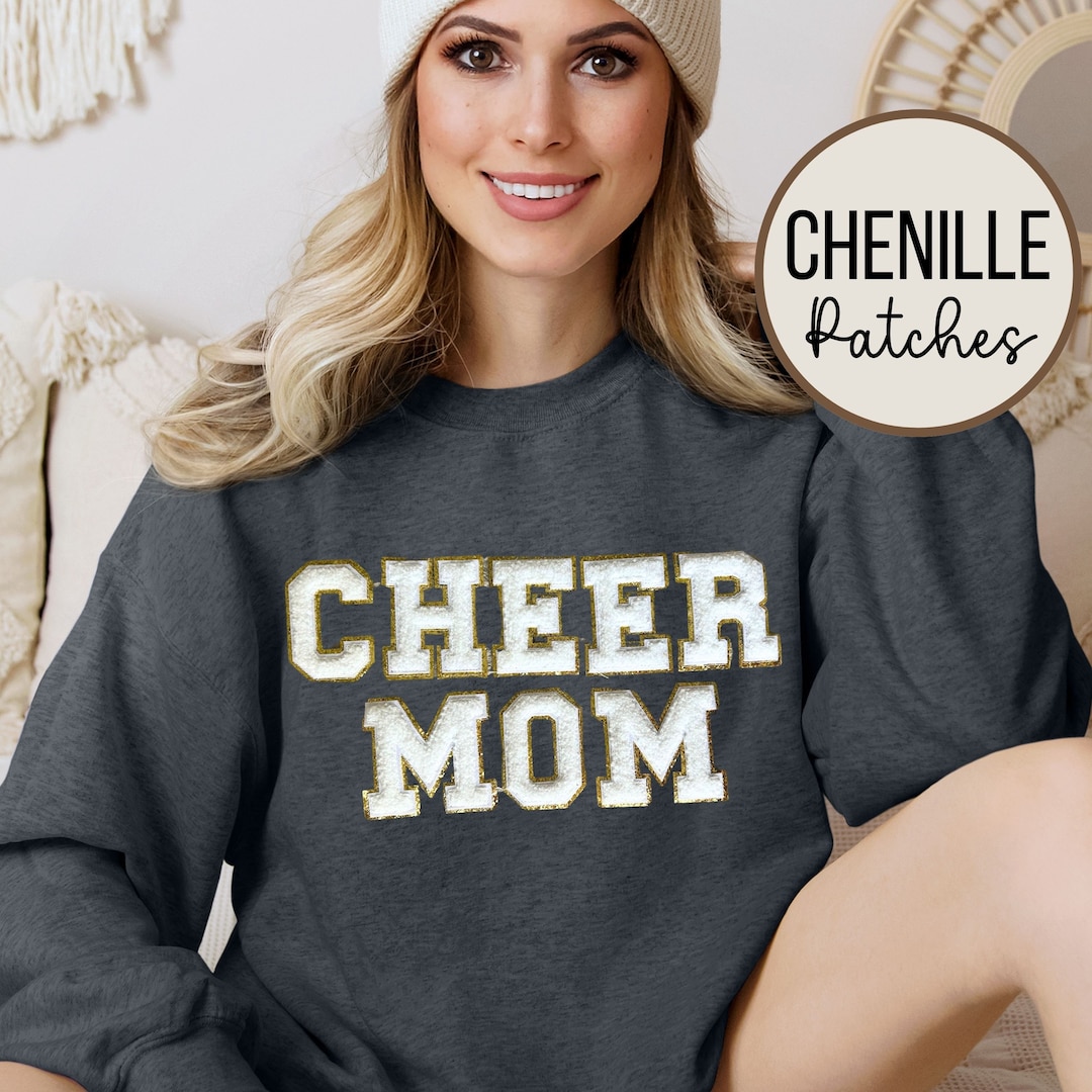 Cheer Mom Era Chenille Patch Shirt Cheer Mom Sweatshirt Varsity Patch ...