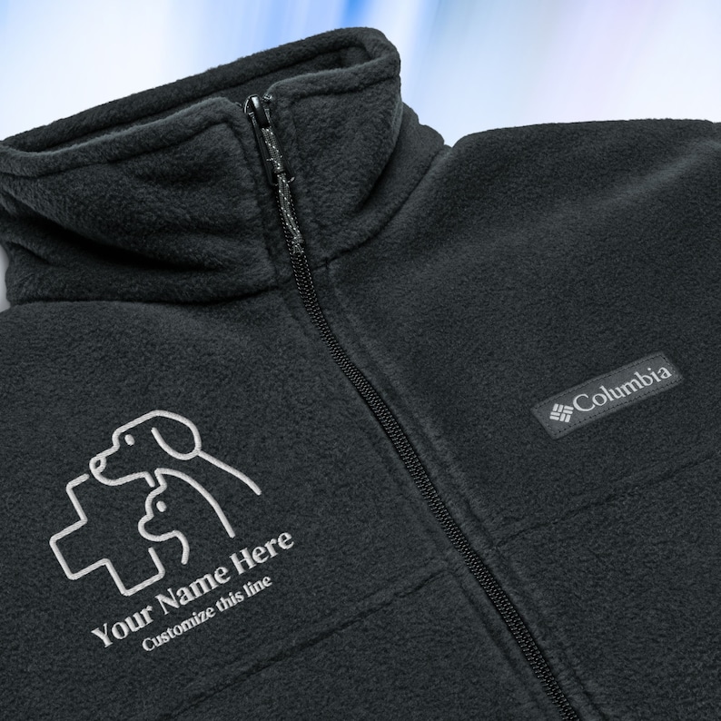 Embroidered Jacket Veterinarian Gift Fleece Jacket Vet Tech Gift Custom ...